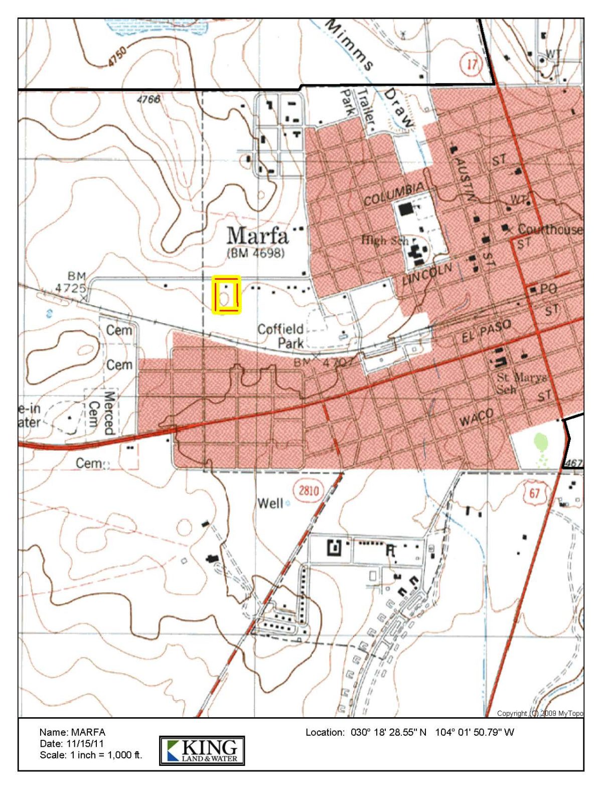 1301 W. Washington Street, Marfa, TX – King Land & Water
